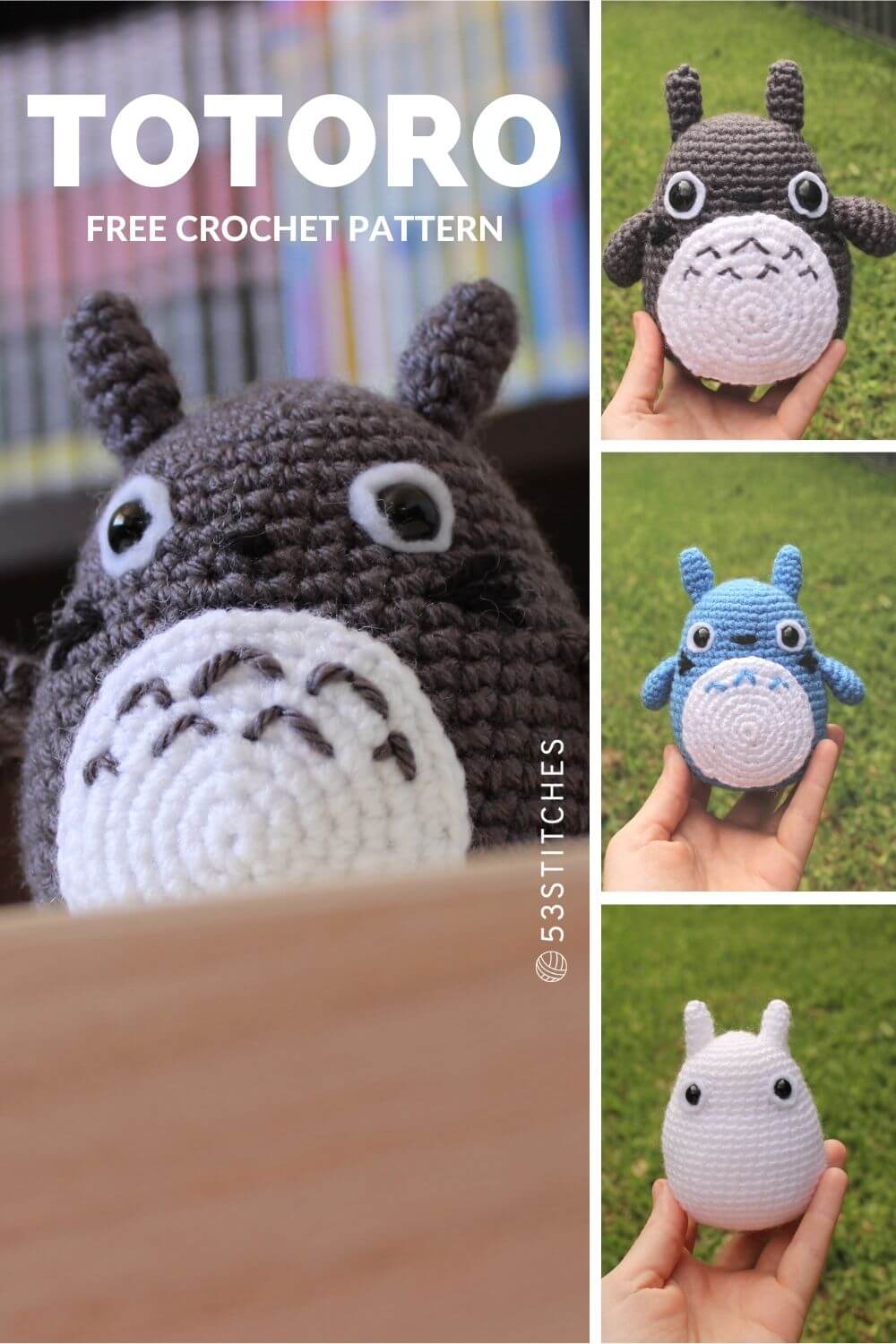 Free Totoro crochet pattern - 53stitches